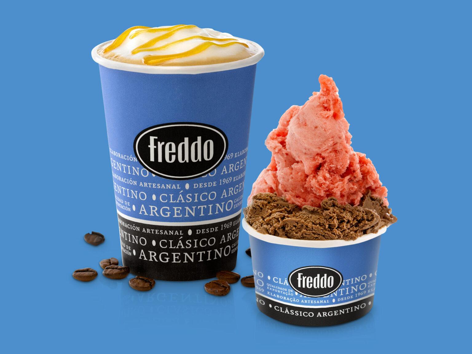 Freddo. Imagen e identidad integral y de locales. Diseño de termos y ...